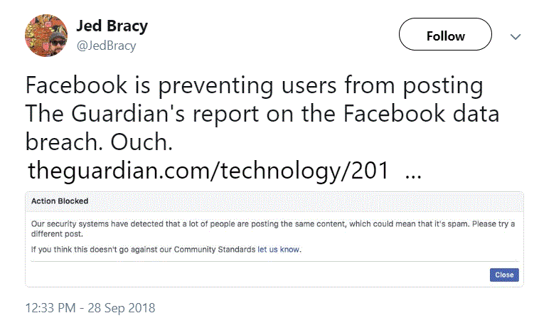 Why Did Facebook Block News of Its Own Breach in Timelines?