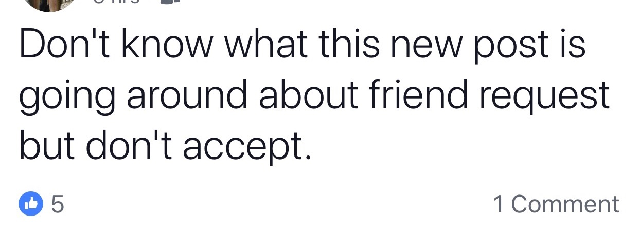 'Facebook Account Hacked, Do Not Accept My Friend Request'