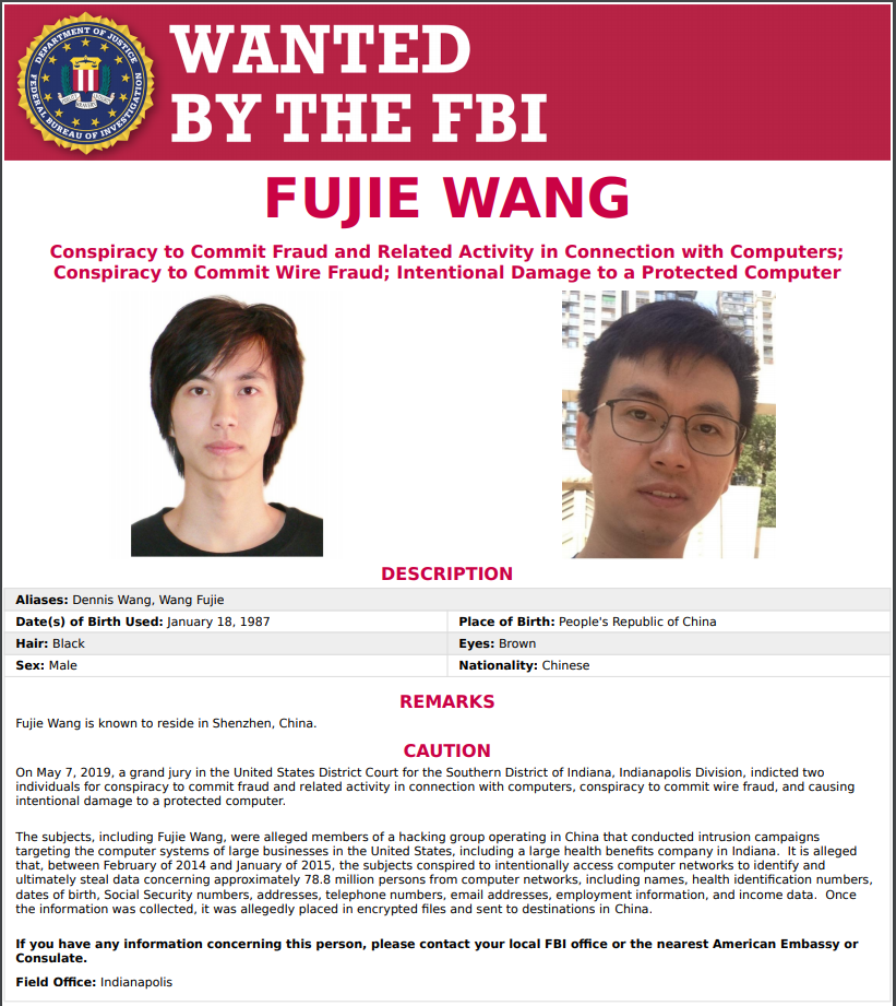 Chinese Hacker Added to FBI's 'Wanted List' for Anthem Breach