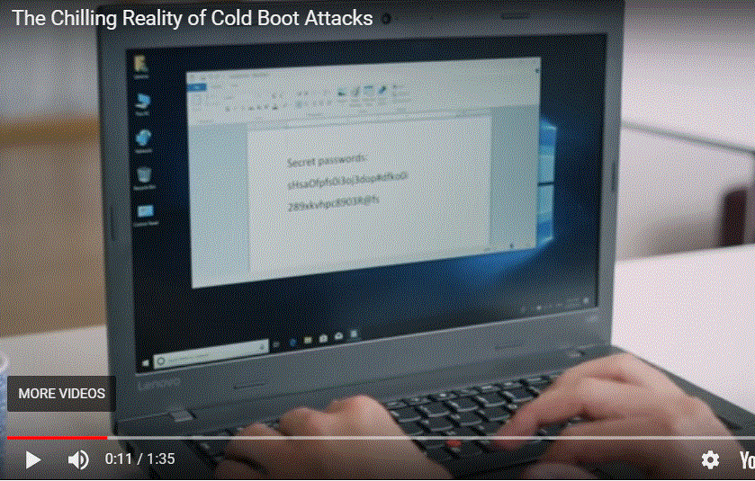 New Cold Boot Attack and How to Minimize It (Video)