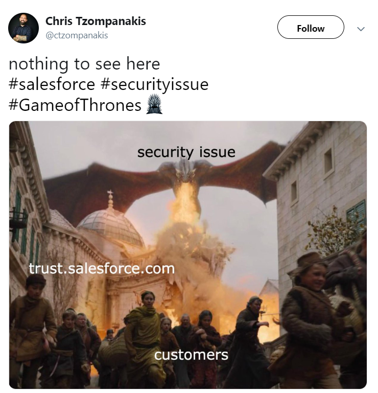 #SalesforceDown, Twitter Cracks Up